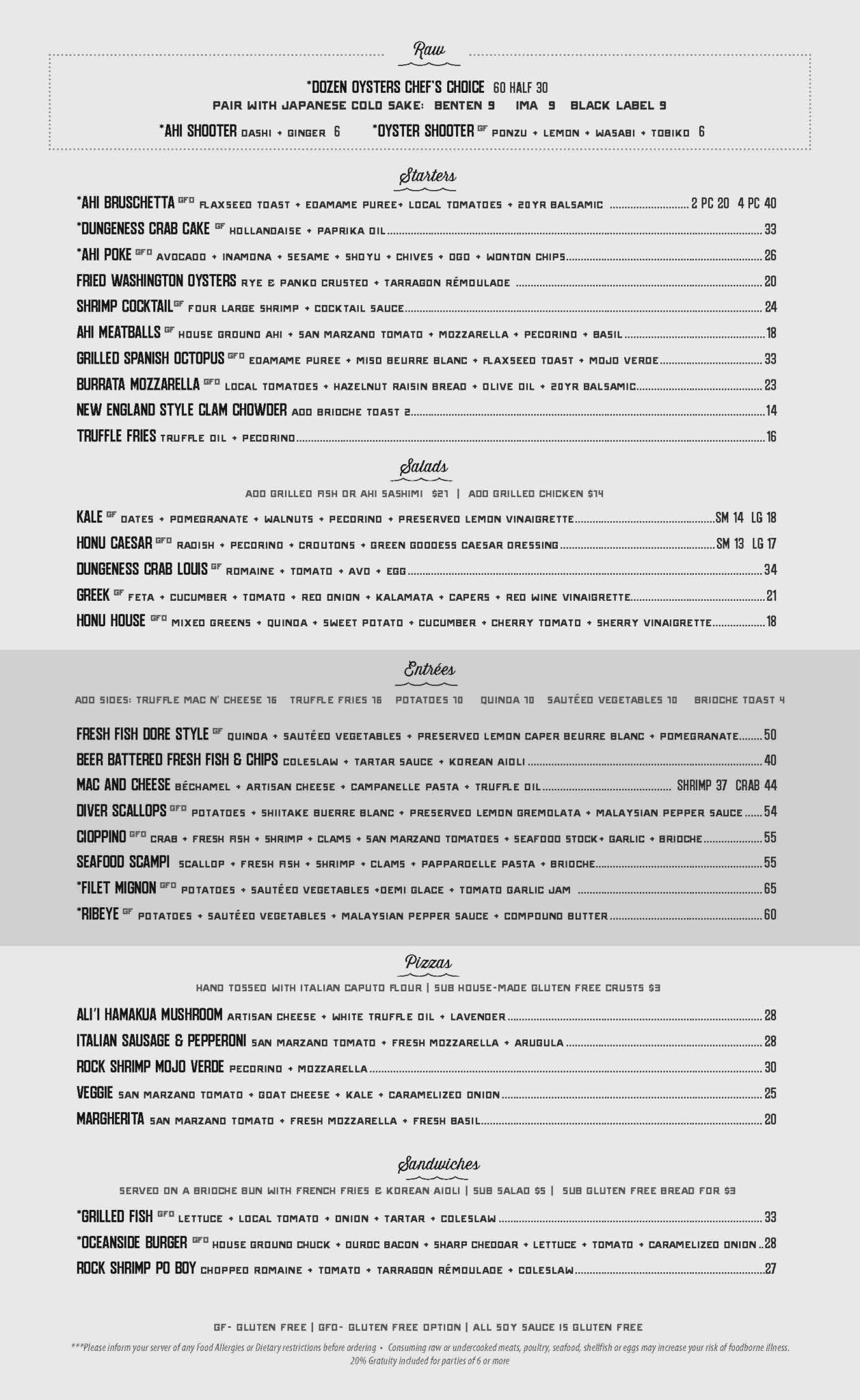 Maui Hawaii's Guide to Dining - Honu Oceanside Lunch and Dinner Menus ...